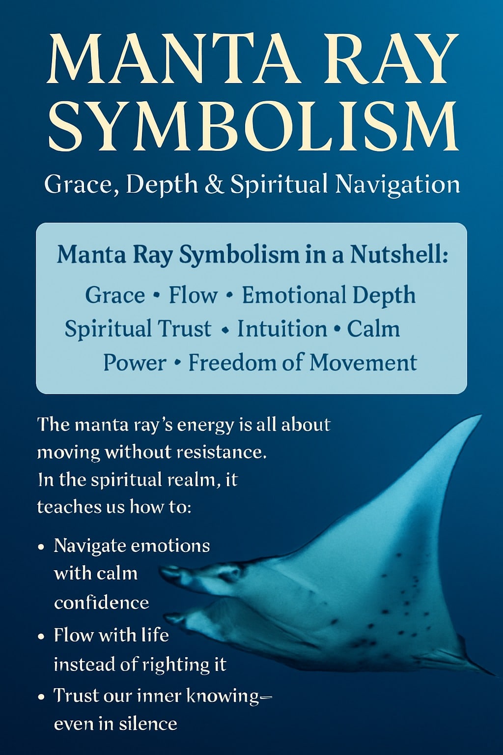 Manta Ray Symbolism: Spiritual Meaning & Totem Energy